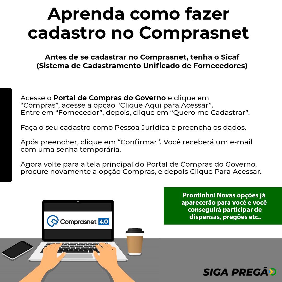 Aprenda a fazer o cadastro no Comprasnet